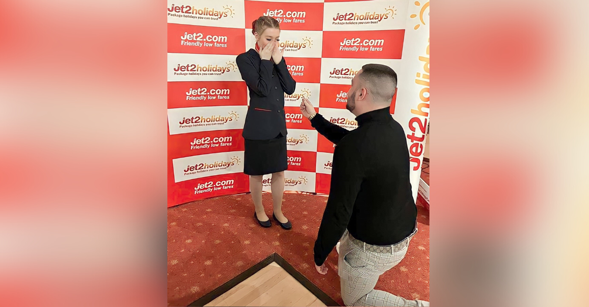 Jet2.com cabin crew member gets engaged at wings ceremony - News